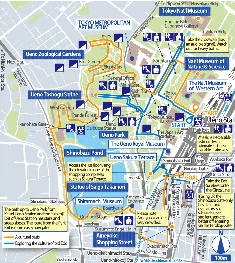 Detailed Map｜16. Ueno｜Tokyo Sightseeing Accessibility Guide